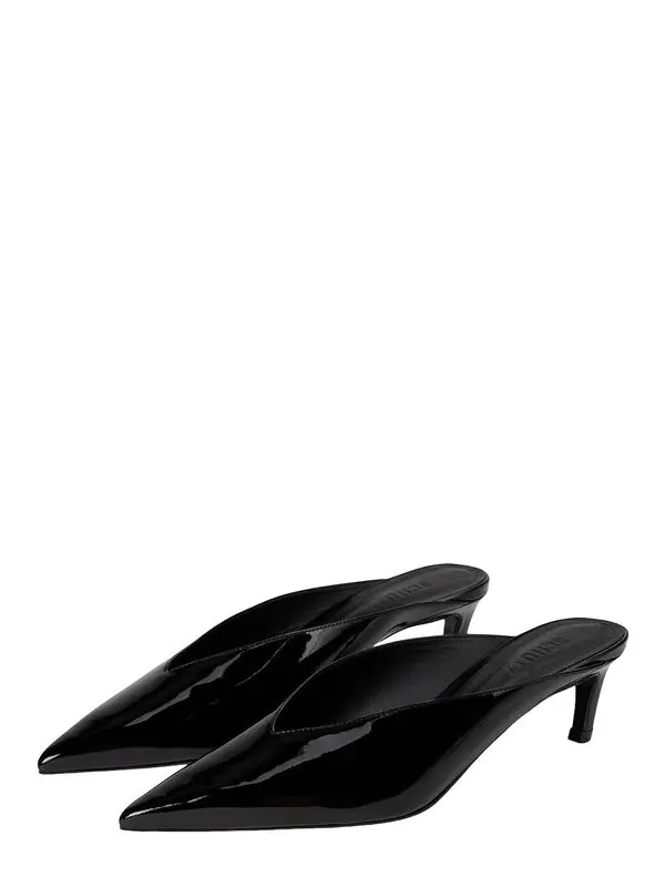 Schutz Loren Mid Patent Leather Stiletto Pumps - Black