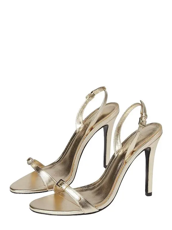 Schutz Aurora Slingback Stiletto Sandals In Metallic - Multi