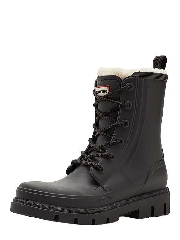 Hunter Lace-up Mid Calf Waterproof Boots - Brown