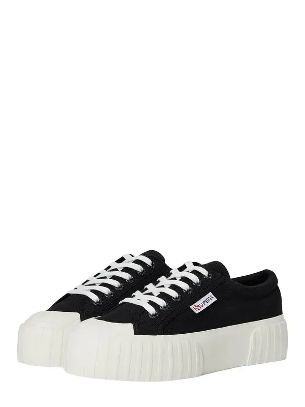 Superga 2631 Stripe Platform Lace-up Sneakers - Black
