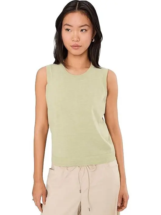 Vince Camuto Sleeveless Crewneck Tank - Green