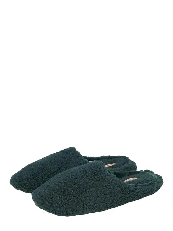 Eberjey Sherpa Slip-on Slippers - Green