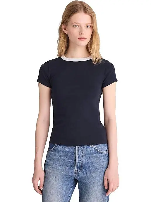 Madewell The '90s Crewneck Tee In Compact Cotton Colorblock - Multi