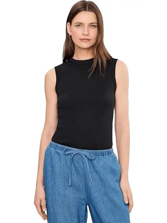 Madewell 90s Shell Tank In Compact Cotton Striped - Black