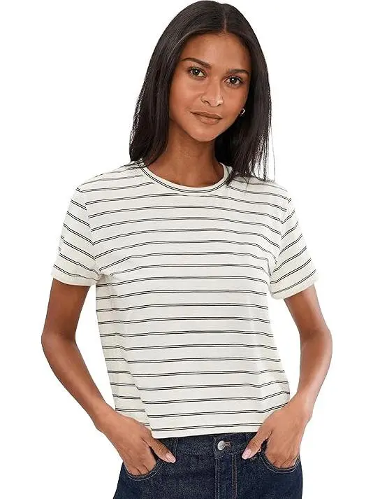 Madewell Bella Slub Tee Striped Cotton T-shirt - Blue