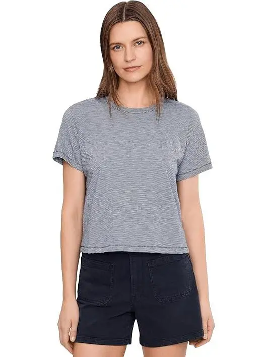 Madewell Bella Slub Tee Striped Cotton T-shirt - Navy