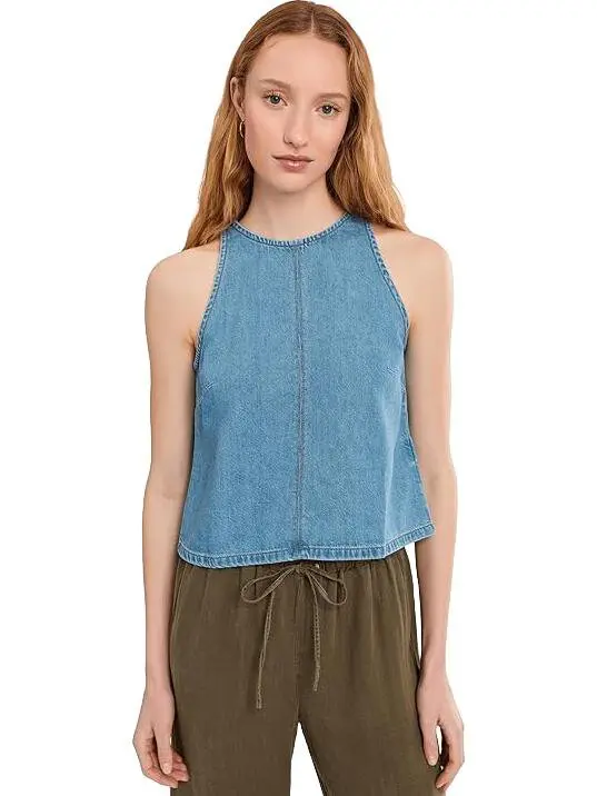 Madewell Airy Denim Halter Top - Blue
