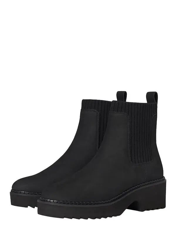 Toms Millie Calf-high Boots With Ribbed Detail And Block Heel - Black