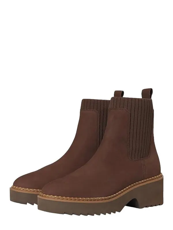 Toms Millie Calf-high Boots With Ribbed Detail And Block Heel - Brown