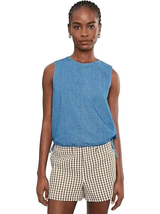 Madewell Denim Cinched Shell Top - Blue