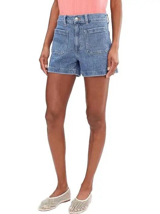 Madewell The Emmy Denim Short In Midvale Wash - Blue