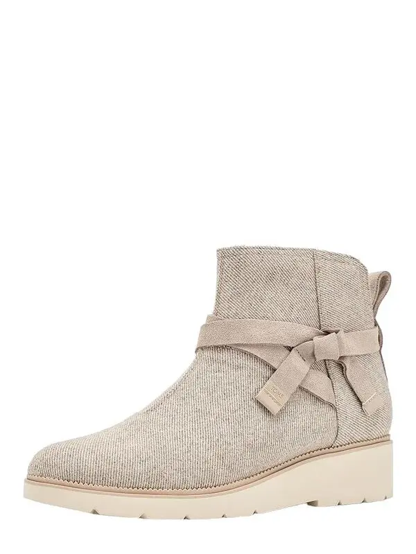 Toms Marlow Suede Ankle Boots With Decorative Wrap Strap - Beige