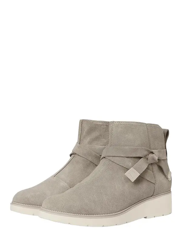 Toms Marlow Suede Ankle Boots With Decorative Wrap Strap - Taupe