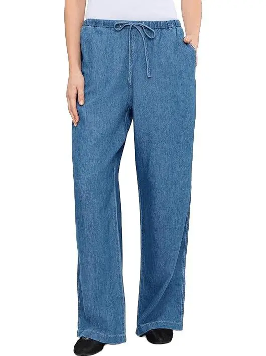 Madewell Wide Leg Denim Pull-on Pants Irving Wash - Blue