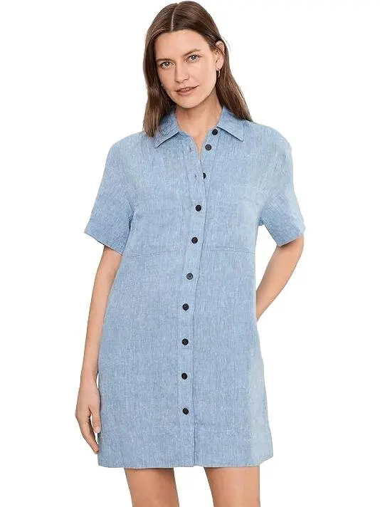 Madewell Relaxed Linen Mini Shirtdress - Blue
