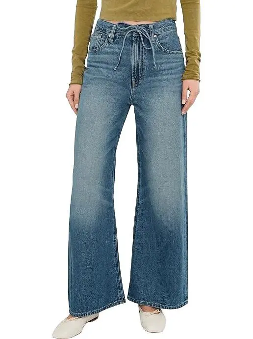 Madewell The Short Ultimate Wide-leg Jean In Airy Denim - Navy