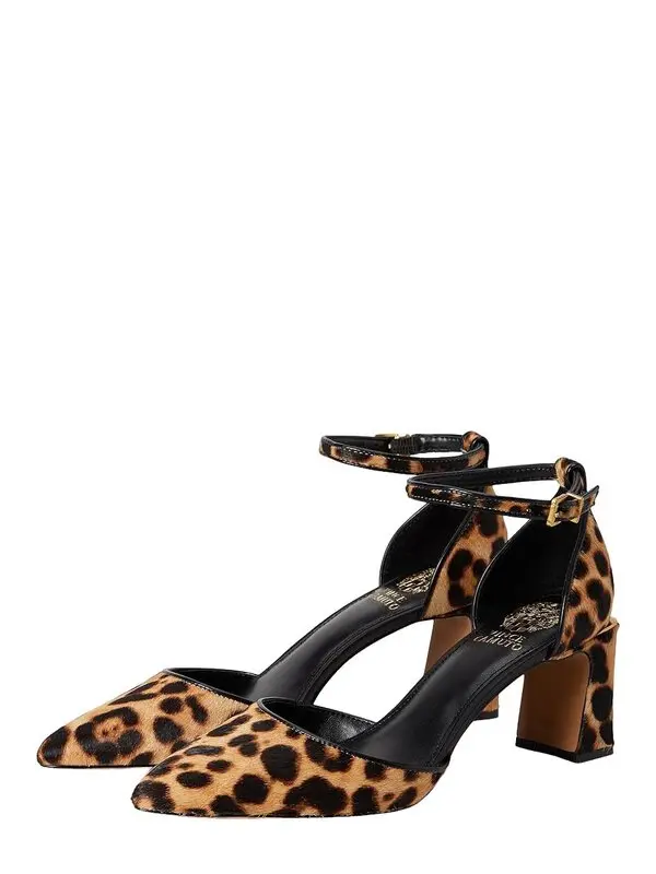 Vince Camuto Hendriy Ankle Strap Pump With Block Heel - Brown