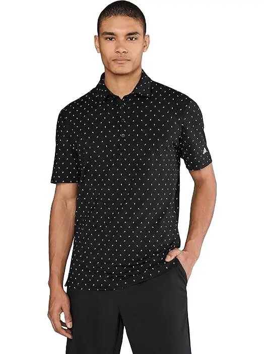 Adidas Ultimate365+ Mirco Print Polo Shirt Clothing Collegiate - Black