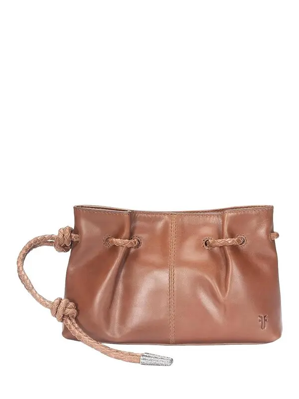 THE FRYE COMPANY Caroline Wristlet Clutch In Antique Pull-up Leather - Tan