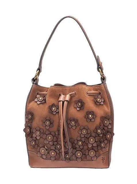THE FRYE COMPANY Melissa Floral Bucket Crossbody Bag - Tan