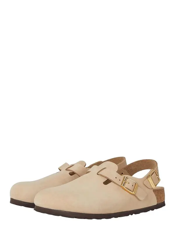 BIRKENSTOCK Tokio Nubuck Clogs With Adjustable Buckle - Brown