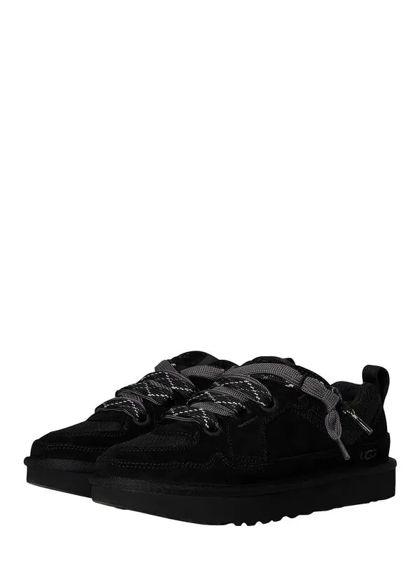 UGG Lo Lowmel Suede And Canvas Lace-up Sneakers - Black