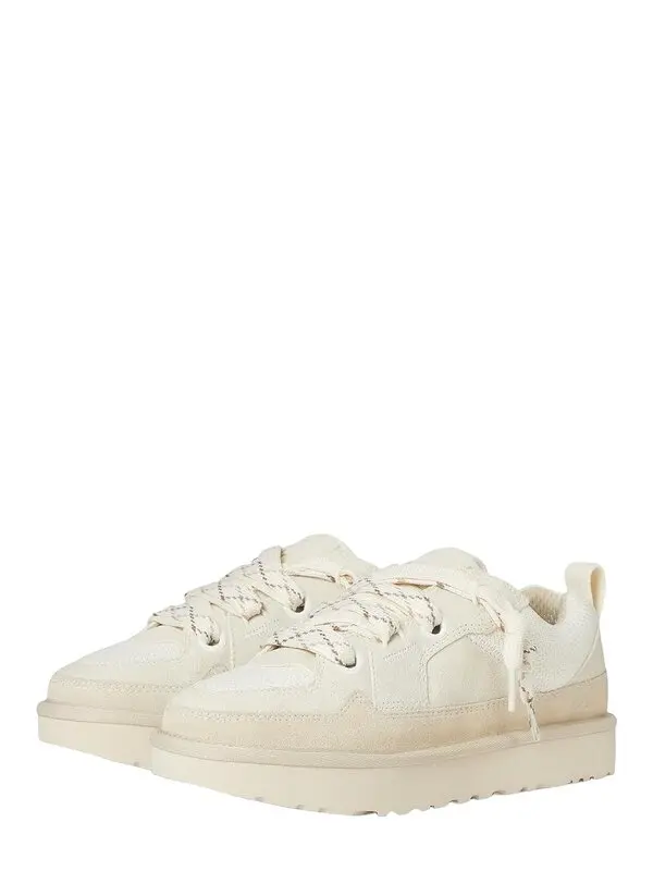 UGG Lo Lowmel Suede And Canvas Lace-up Sneakers - Taupe
