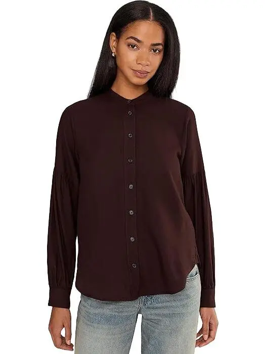Madewell Carmen Shirt In Cotton Modal Heather Flannel - Brown
