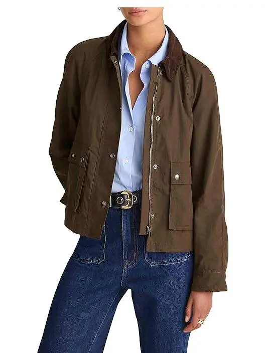 Madewell Waxed Cotton Fireman Jacket - Green