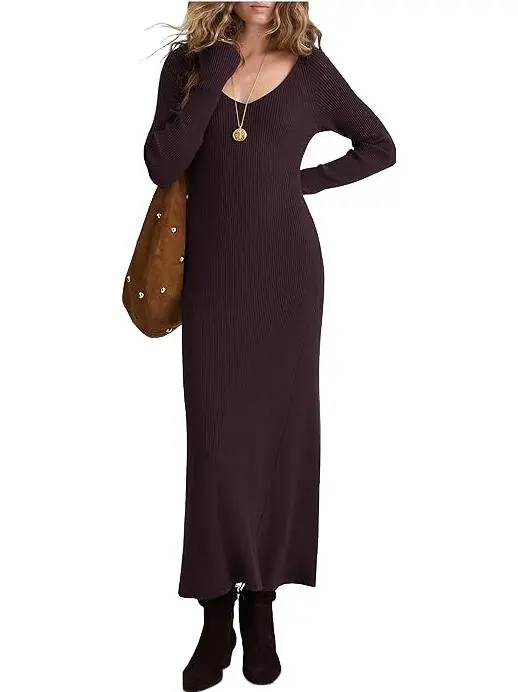 Madewell Nova Vneck Snowy Dress - Brown