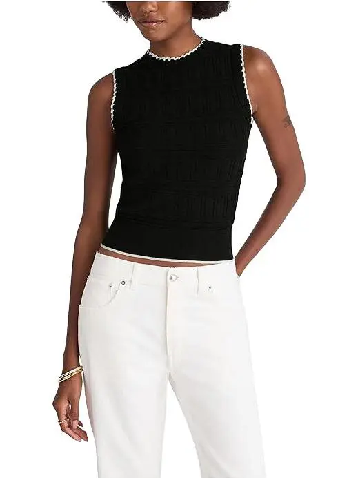 Madewell Sleeveless Stitch Top - Black