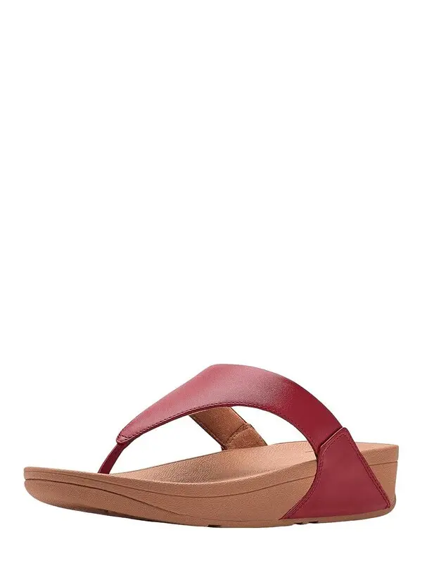 Fitflop Lulu Leather Toepost Wedge Sandals - Red