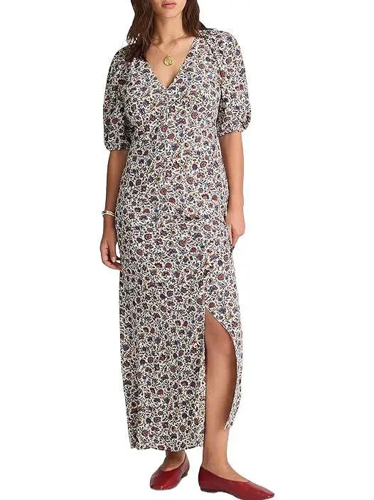 Madewell Mona Dress Viscose Cdc Floral Print - Red