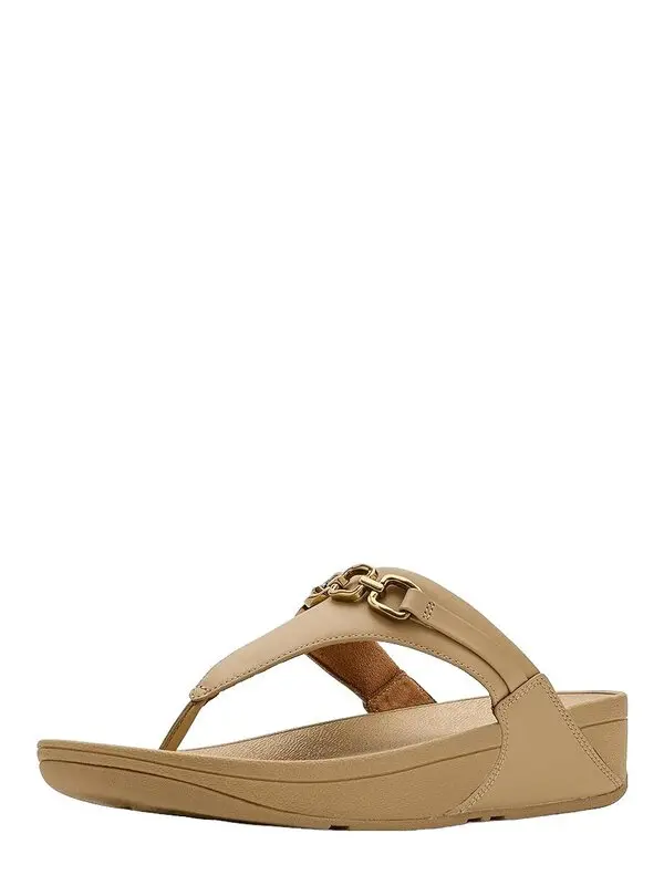 Fitflop Lulu Square-chain Leather Toe-post Sandals - Brown