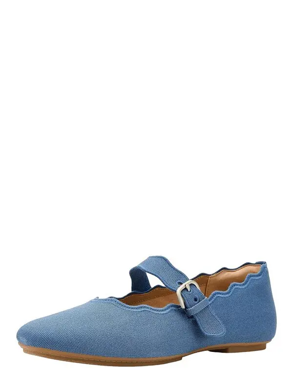 Fitflop Delicato Wave-edge Canvas Mary Janes - Blue