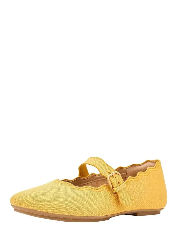 Fitflop Delicato Wave-edge Canvas Mary Janes - Tan