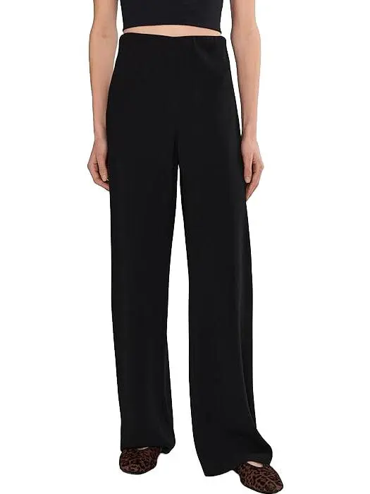 Vince High Waist Crepe Bias Pants - Black