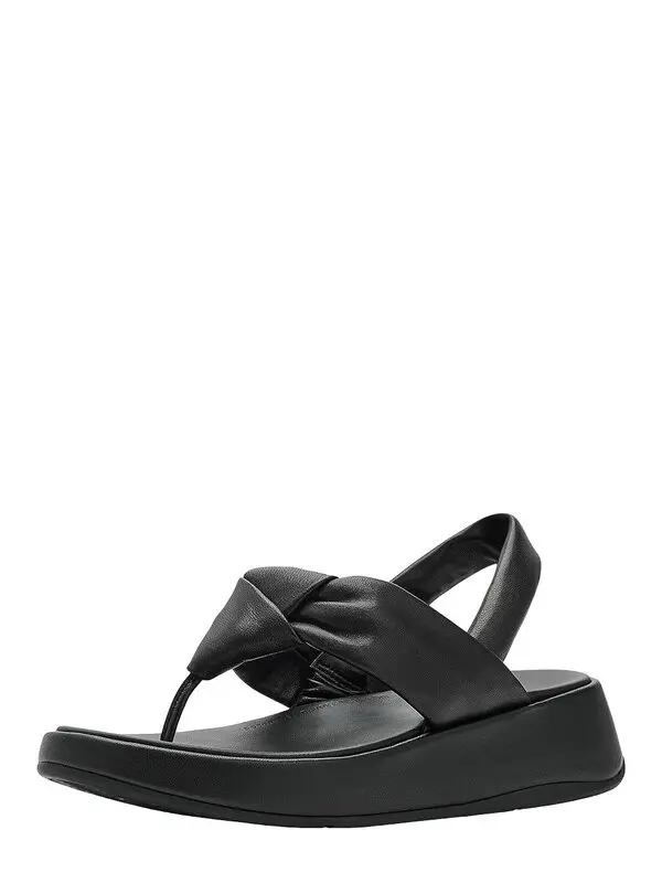Fitflop F Mode Knot Soft Leather Back Strap Sandals - Black
