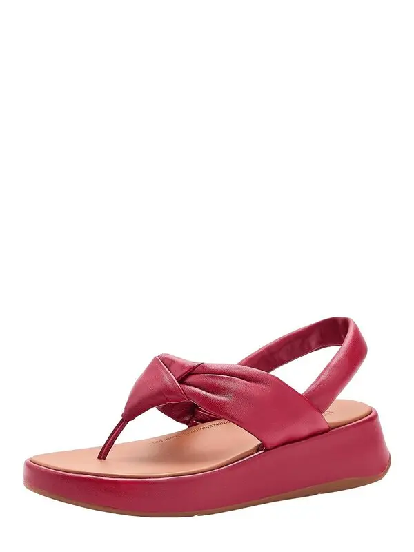 Fitflop F Mode Knot Soft Leather Back Strap Sandals - Red