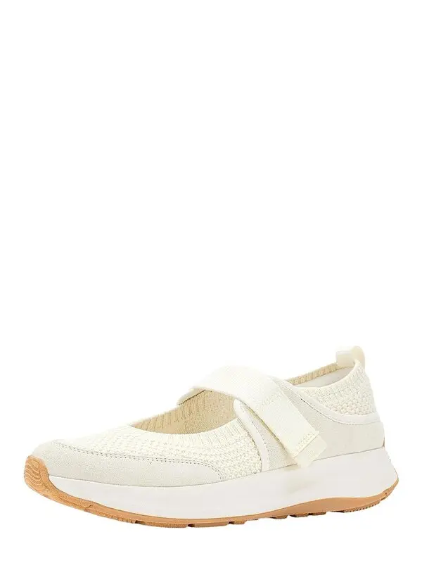 Fitflop F-mode Flow Knit/suede Mary Janes - White