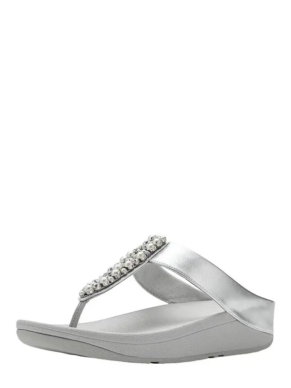 Fitflop Fino Embellished Wedge Sandals - Silver