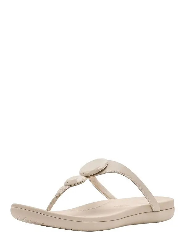 Fitflop Solay Glossy-disc Toe-post Wedge Sandals - Beige