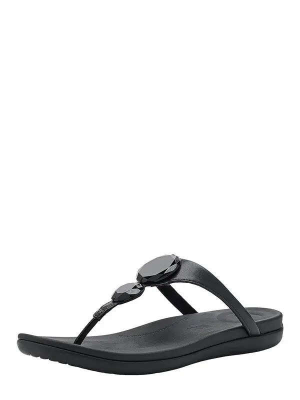 Fitflop Solay Glossy-disc Toe-post Sandals - Black