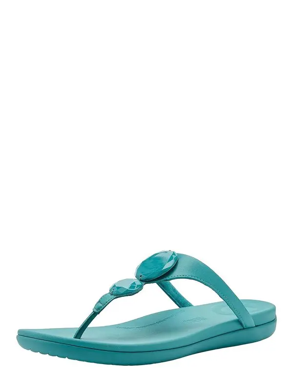 Fitflop Solay Glossy-disc Toe-post Sandals - Blue