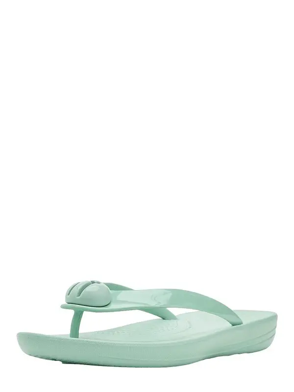 Fitflop Iqushion Glossy-button Flip-flops - Mint Whisper