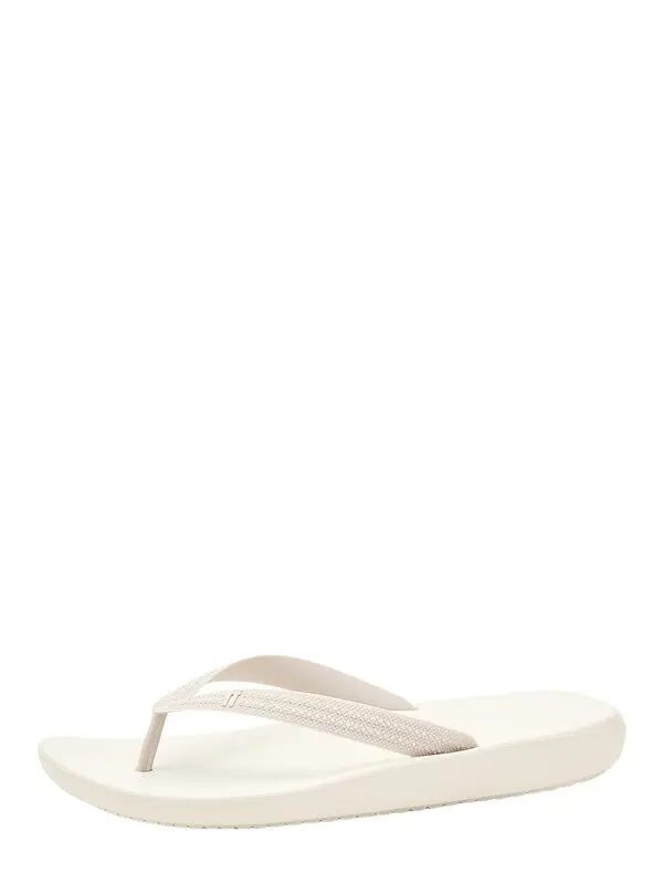 Fitflop Iqushion Textured-strap Wedge Flip-flops - White