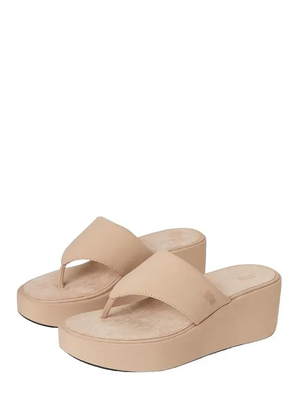 Fitflop Platform Wedge Thong Sandals - Beige
