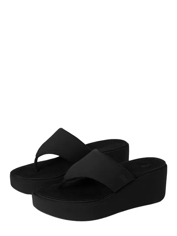 Fitflop Wedge Toe-post Sandals - Black