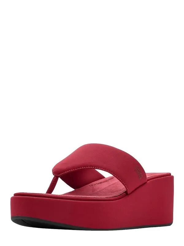 Fitflop Platform Wedge Thong Sandals - Red