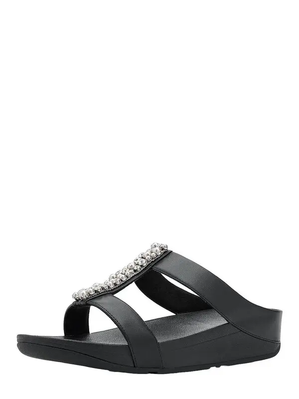 Fitflop Fino Embellished Wedge Slides - Black